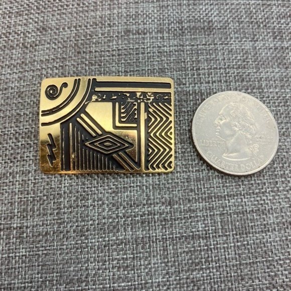 Jewelry | Stakas Art Pin Brooch As Is Gold Black Art Deco Diamond ...